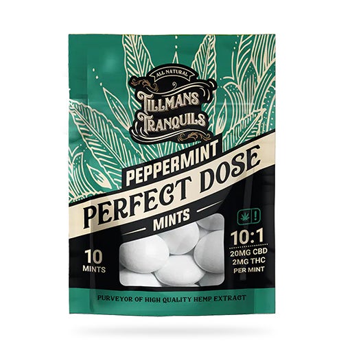 Tillman's Peppermint Perfect Dose 20mg CBD 2mg THC Mints | District ...